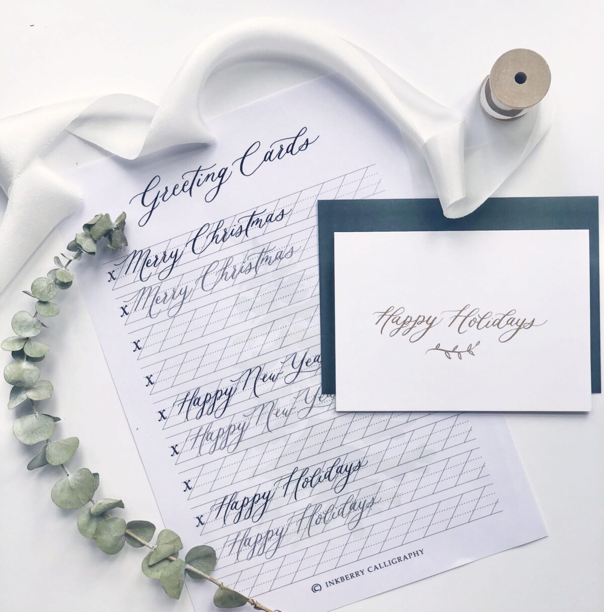Free Calligraphy Greeting Card Worksheet - Inkberry Calligraphy