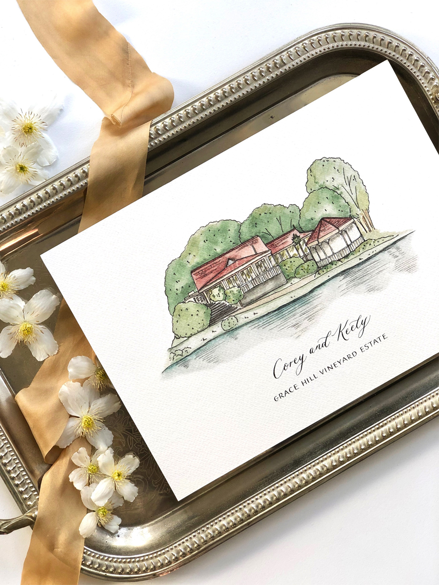 Custom Venue Illustration - Inkberry Calligraphy -Order Now