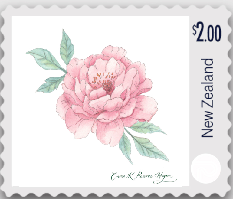 Personalised Pink Peony Stamp Design - Inkberry