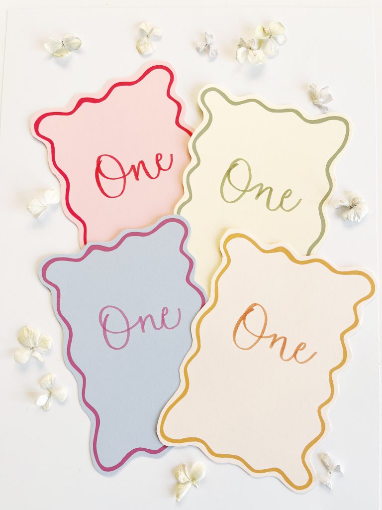 Squiggle Wave Table Numbers - Inkberry Calligraphy