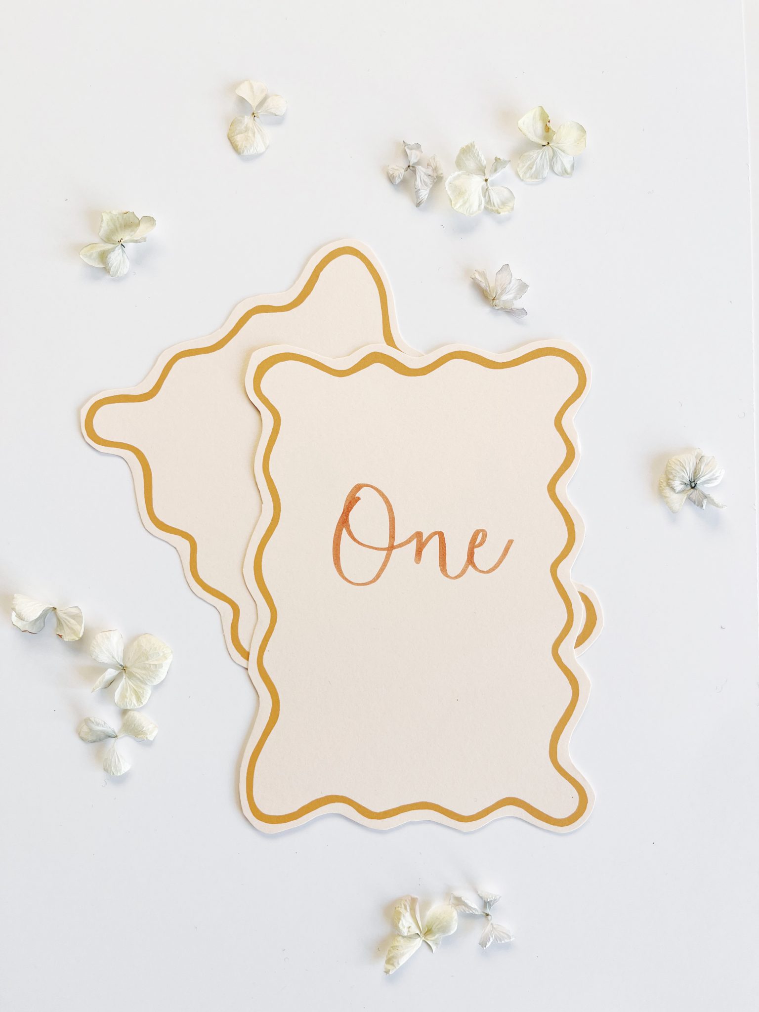 Squiggle Wave Table Numbers - Inkberry Calligraphy