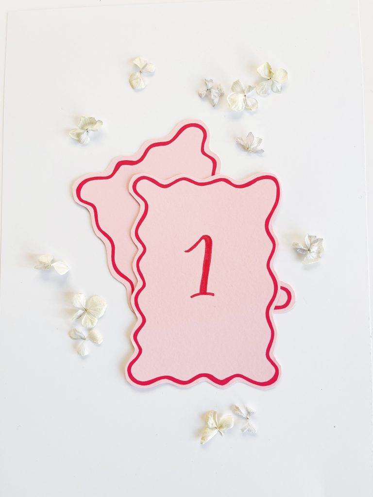Squiggle Wave Table Numbers - Inkberry Calligraphy