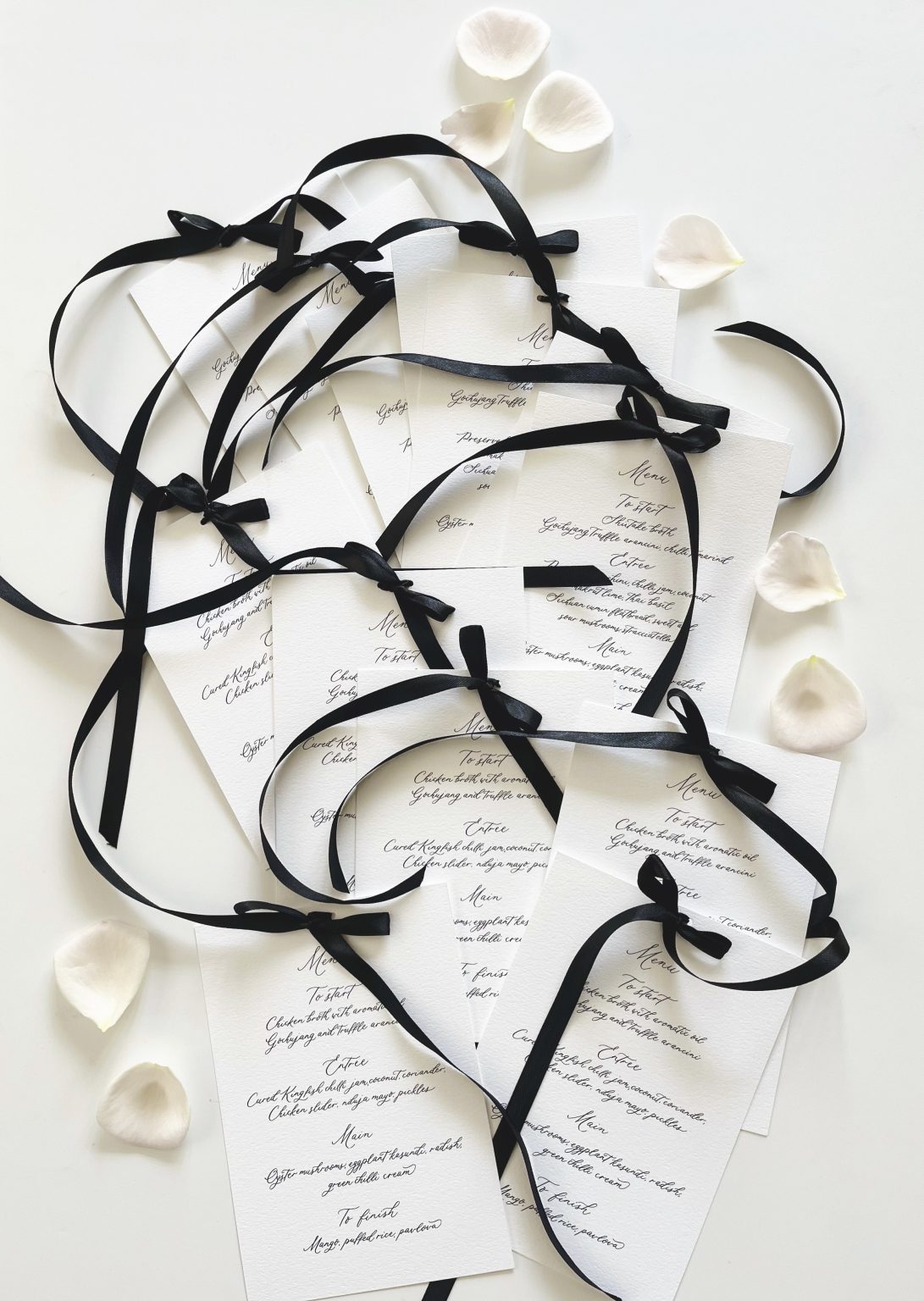 Ribbon Menus - Inkberry Calligraphy